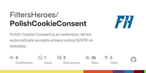 Github Filtersheroes Polishcookieconsent Polish Cookie Consent Is An Extension Which