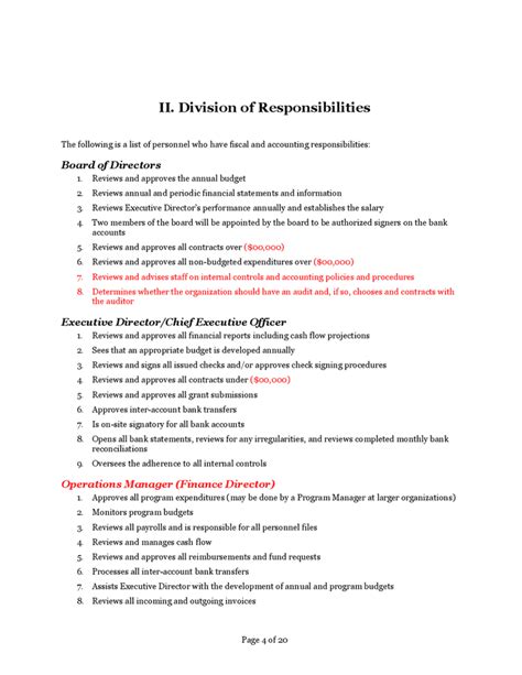 Accounting Policies And Procedures Sample Manual In Word And Pdf Formats Page 4 Of 20