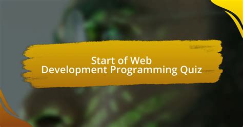 Web Development Programming Quiz Sg