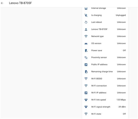 Unknown Shown For Many Sensors In Ha For Android Tablet Home Assistant Companion For Android