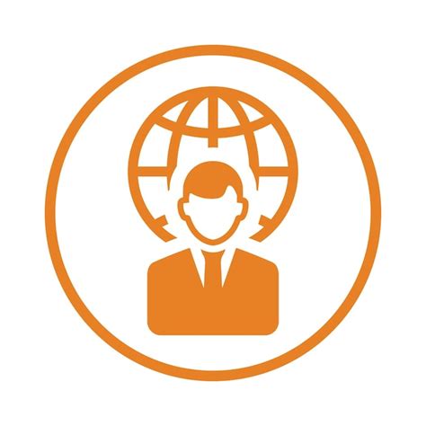 Premium Vector Global World Manager Icon Orange Color Vector Eps