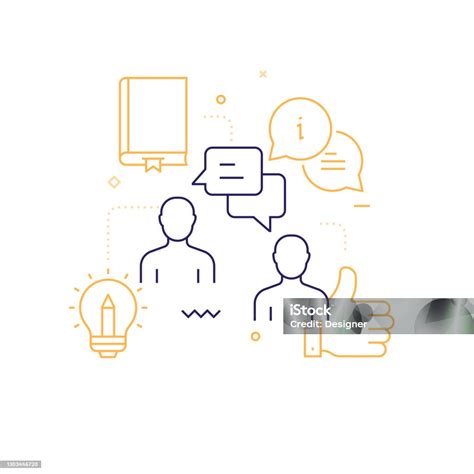 멘토링 및 교육 관련 라인 아이콘 윤곽 벡터 기호 그림입니다 기술에 대한 스톡 벡터 아트 및 기타 이미지 기술 의사소통 0명 Istock