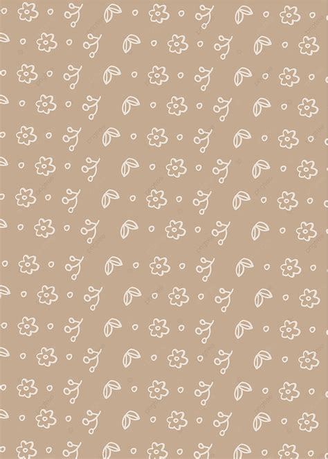 Simple Cute Pattern In Small White Flowers On Beige Background Simple