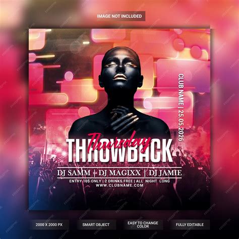 Thursday Throwback Club Party Flyer Premium Psd