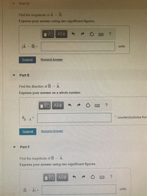 Solved Vector A Points In The Negative Y Direction And Has A