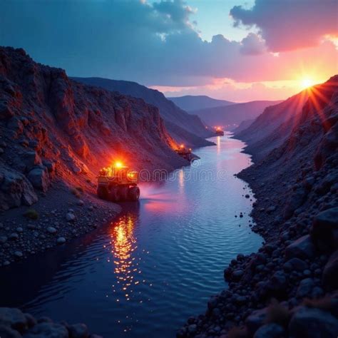 Advanced Iot Water Monitoring System In Mining Operation Water Iot Stock Illustration