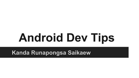 Android Dev Tips Pdf