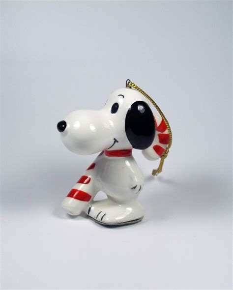 1975 Snoopy Candy Cane Christmas Ornament