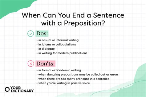 Can You End A Sentence With A Preposition Yourdictionary