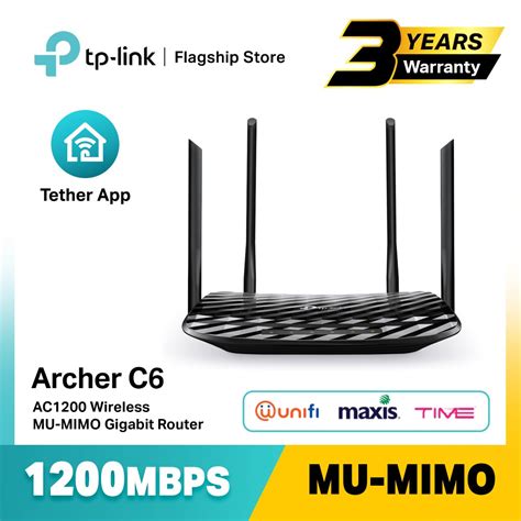 TP Link Archer C6 AC1200 Wireless MU MIMO Gigabit Router 500Mbps Shopee Malaysia