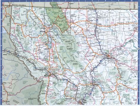 Map With Cities And Towns Of Montana Map Of The State Of Montana Usa