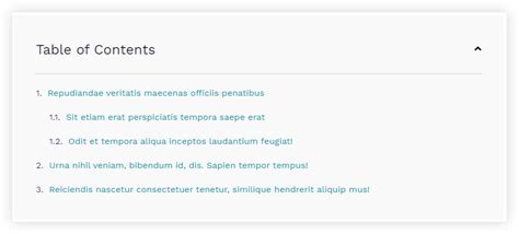 Html Table Of Contents Example