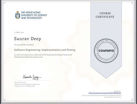 Saurav Deep On Linkedin Softwareengineering Certification Coursera Hongkonguniversity