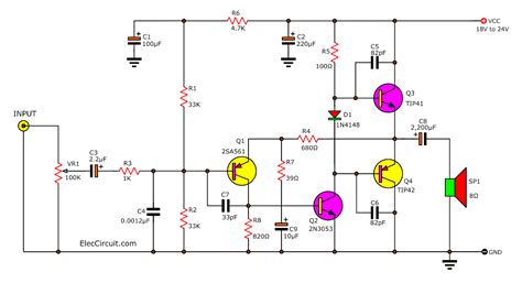 4 Simple Transistor Amplifier Circuit Audio
