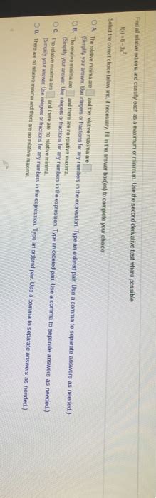 Solved Find All Relative Extrema And Classify Each As A