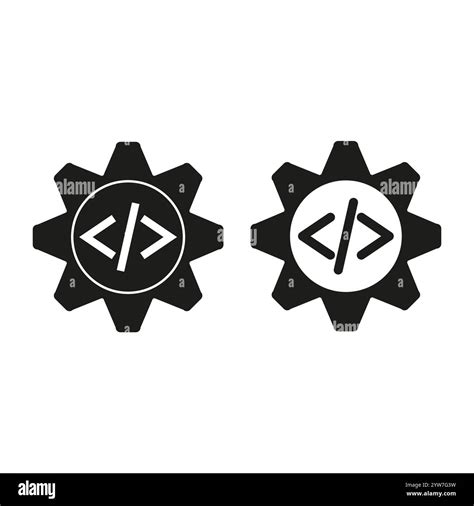 Code Gear Icon Software Settings Symbol Programming Cogwheel Vector