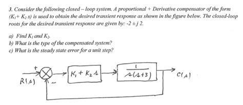 Solved 3 Consider The Following Closed Loop System A