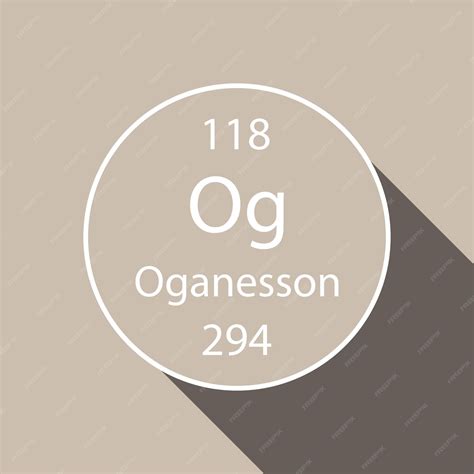 Premium Vector Oganesson Symbol With Long Shadow Design Chemical Element Of The Periodic Table