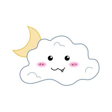 달과 함께 귀여운 구름 캐릭터 벡터 ~할 수 있었다 귀여운 구름 구름 만화 Png 일러스트 및 벡터 에 대한 무료 다운로드 Pngtree