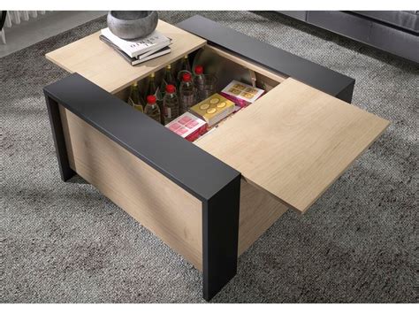 Table Basse Noir Aurora Table Basse Rangement Table Basse Rangement