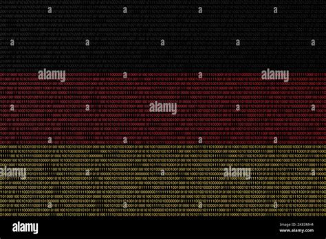 Matrix Binary Code Of Zeros And Ones In Germany Flag Colors Concept Of