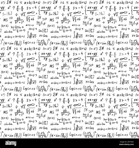Math Formulas Seamless Pattern Hand Drawn Mathematical Equations