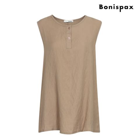 포스티 보니스팍스 단추 민소매 블라우스 Ol81bl924