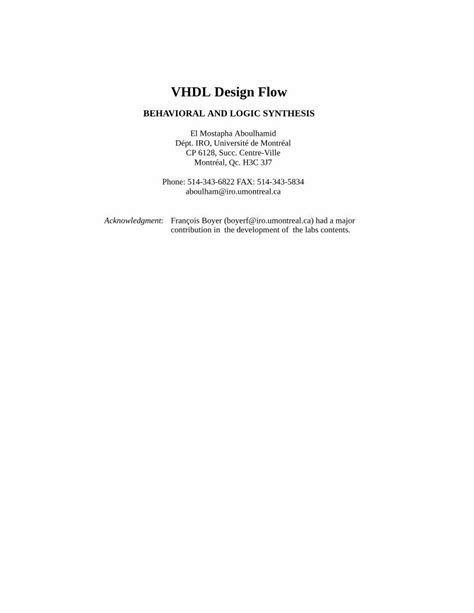 Pdf Vhdl Design Flow Accueilaboulhamsynthesepdf · Shell Commands