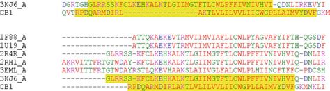 Sequence Alignment Of Cb1 Top Alignment With Pdb Template Code 3kj6