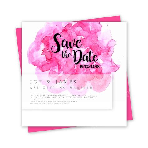 수채화 청첩장 템플릿 Psd 다운로드 디자인 자료 다운로드