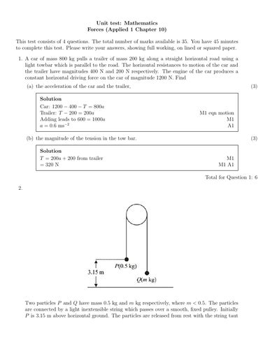 Edexcel Applied 1 Unit Tests As Mathematics Teaching Resources