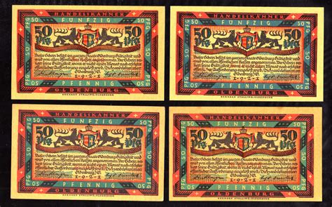 Oldenburg Germany Notgeld 6 X 50 Pfennig Ebay