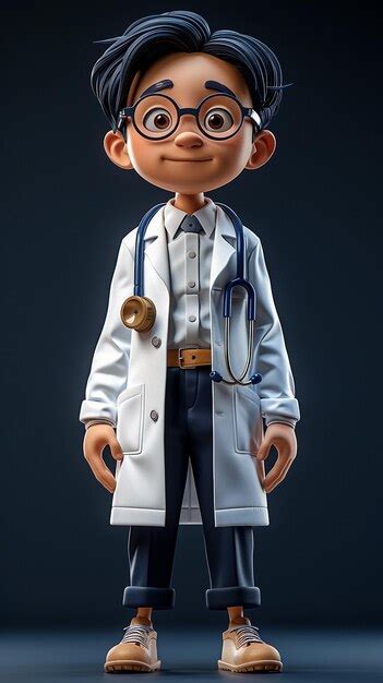Premium Photo A Toy Of A Male Doctor Wearing A Blue Lab Coat