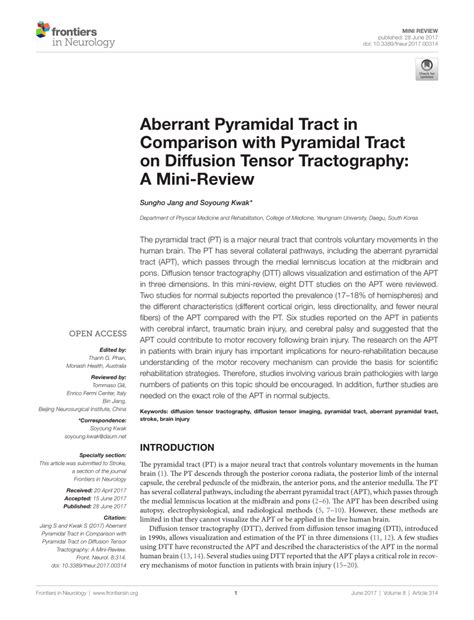 pdf aberrant pyramidal tract in comparison with pyramidal tract on