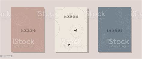 현대 꽃 배경의 컬렉션 손으로 그린 추상식물 포스터 최소한의 인테리어 디자인과 천연 벽 예술 현대 벡터 일러스트레이션 0명에 대한 스톡 벡터 아트 및 기타 이미지 Istock