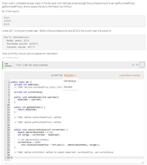Solved Given Main Complete The Car Class In File Chegg