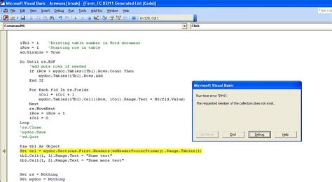 Solved How To Vba Add New Text To A Word Table Located In Document