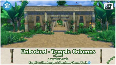 Unlocked Temple Columns Jungle Adventure By Bakie At Mod The Sims