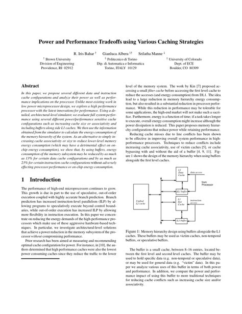 Pdf Power And Performance Tradeoffs Using Various Caching Strategies