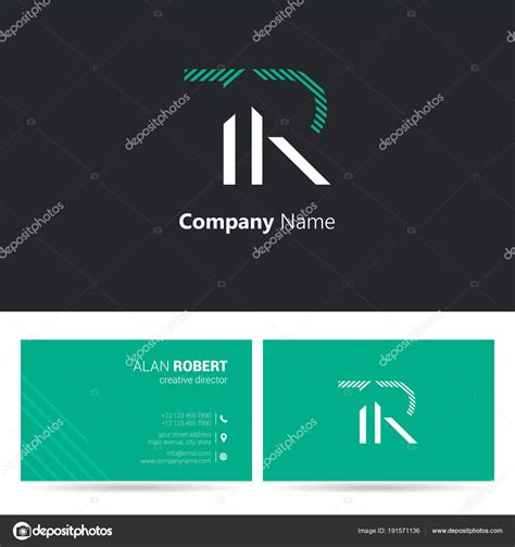 Stroke Logo Design Green Business Card Template Stock Vector Image By