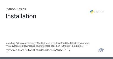 Installation Python Basics 2510