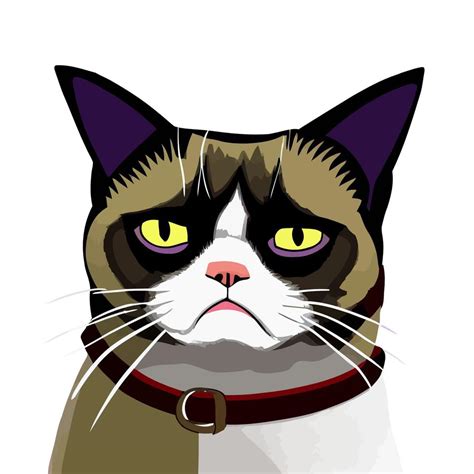 Funny Moody Cat Portrait 17087313 Vector Art At Vecteezy