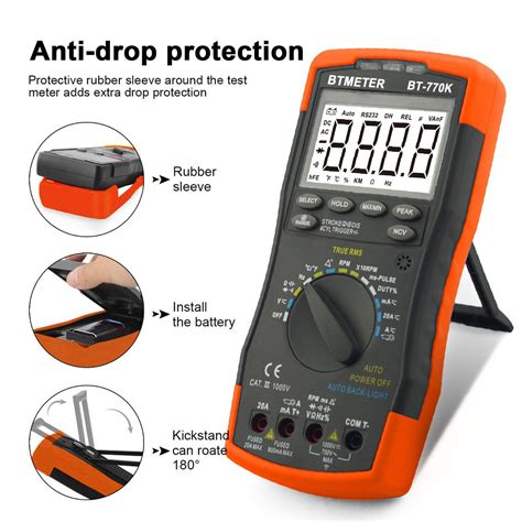 Automotive Multimeter With Ac Dc Current Clamp Adapter