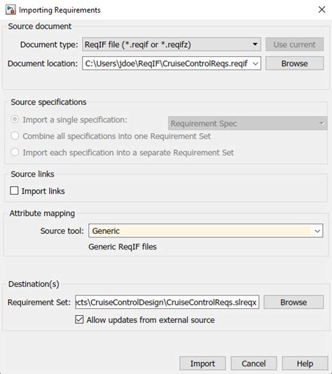 Import Requirements From Reqif Files Matlab And Simulink