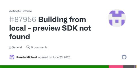 building from local preview sdk not found · dotnet runtime