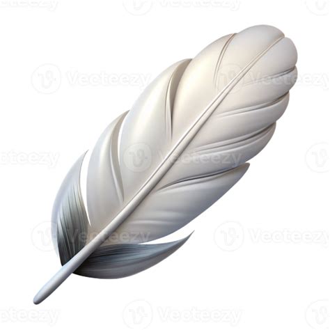 Notable Futuristic Isolated Cutout Of A Single White Feather Hyper Specific Photorealistic