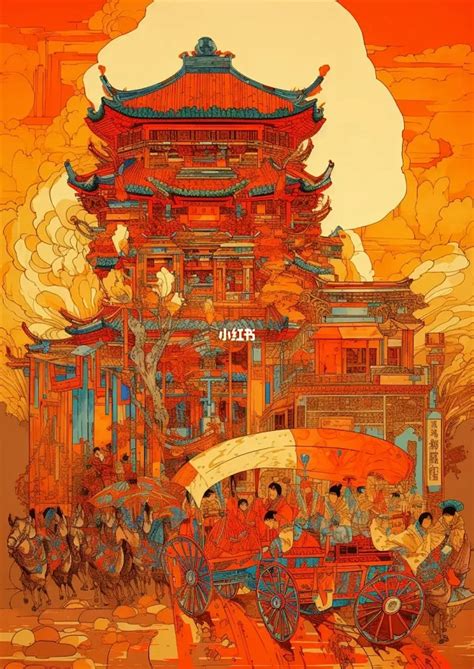 Aigc：新国风插画【大唐盛世组图】