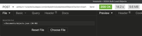 Loading Json Docs Into Oracle Database Using Rest Apis
