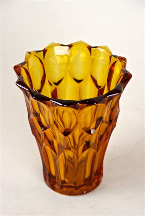 Art Deco Glass Vase Amber Colored Austria Circa 1920 For Sale At 1stdibs Amber Austria 1920