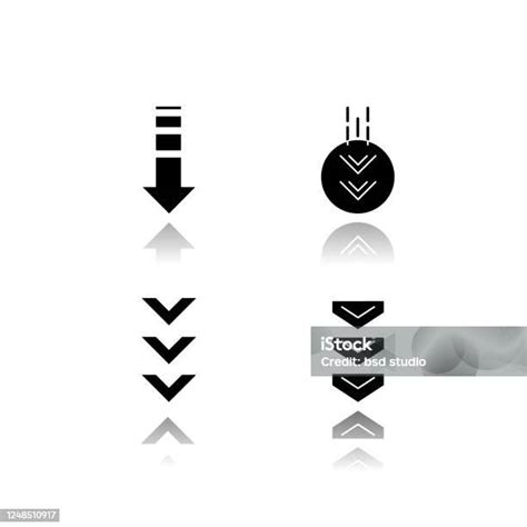 아래 화살표는 그림자 검정 글리프 아이콘 세트를 삭제합니다 원에 이중 화살표 헤드 스크롤 다운 버튼입니다 화살표 인터페이스 탐색